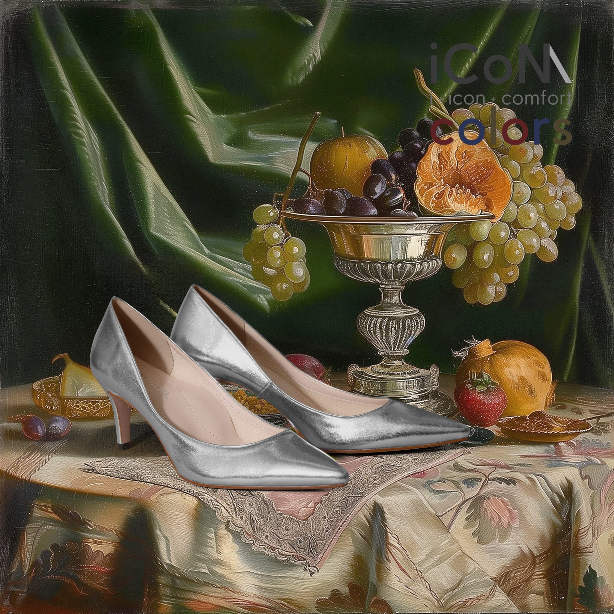 2024AW：iCoN COLORS：ポインテッドトゥ スムース パンプス（C76533）シルバー – mamian マミアン公式通販サイト